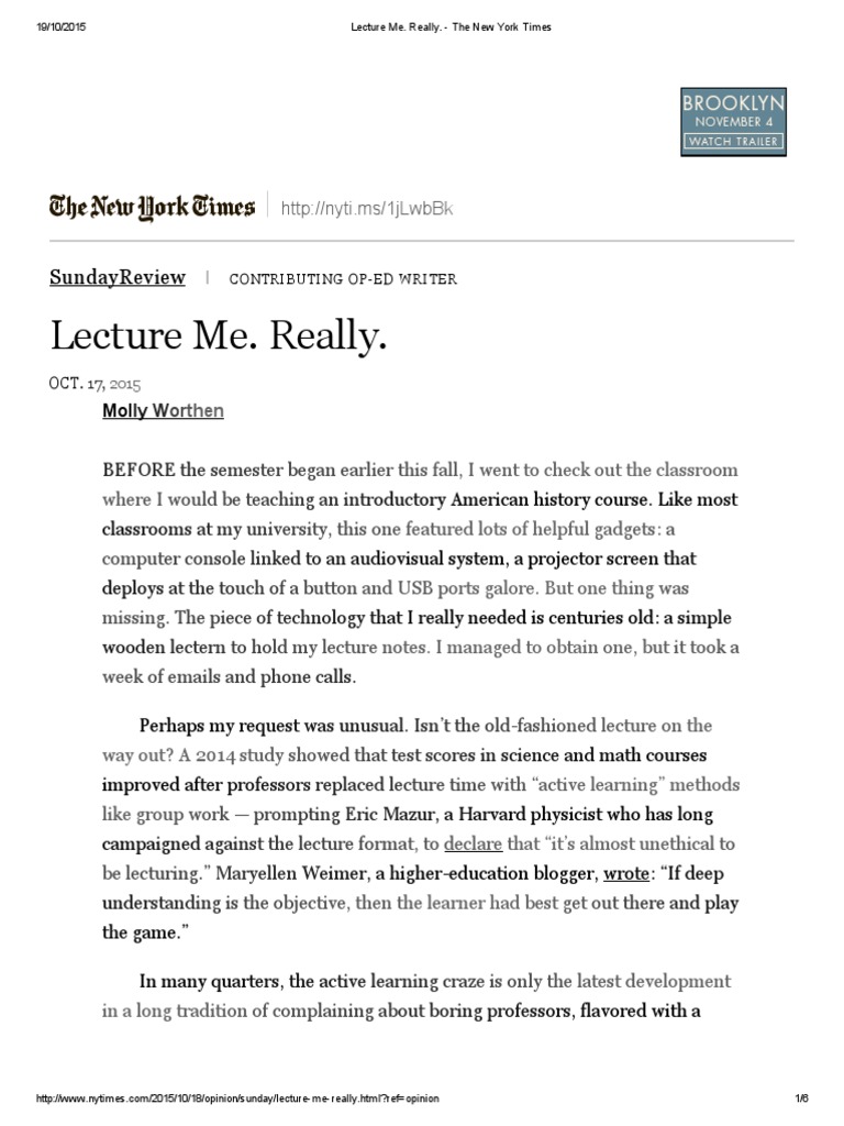 Lecture Me. Really | PDF