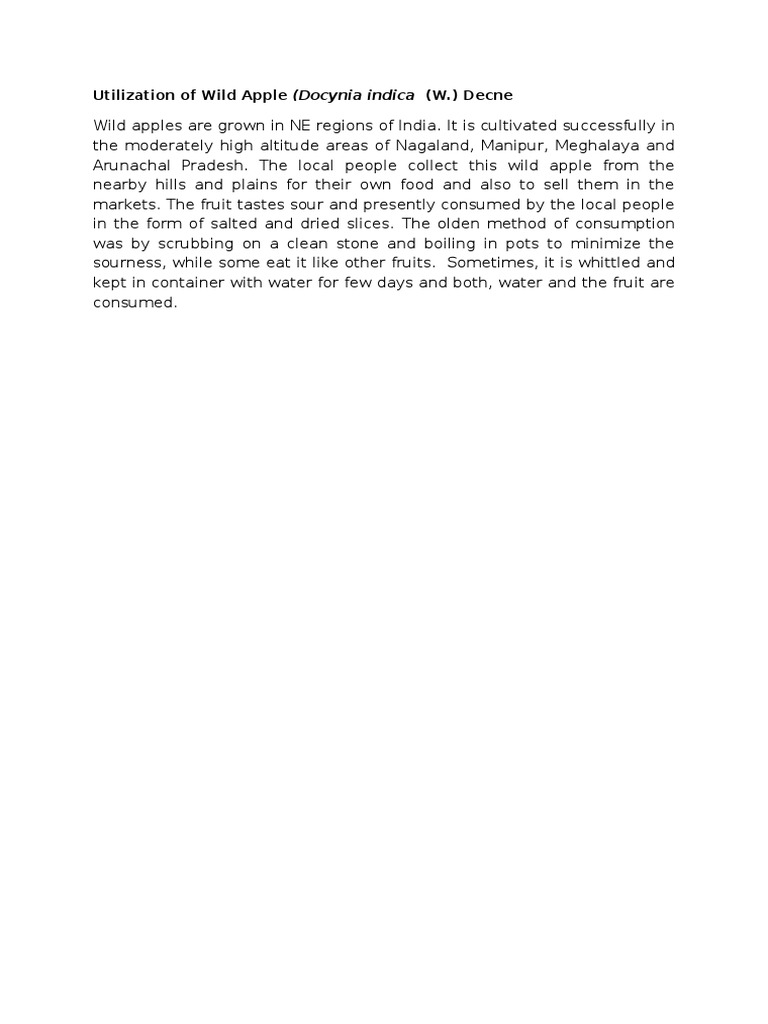 Wild Apple Fruit | PDF
