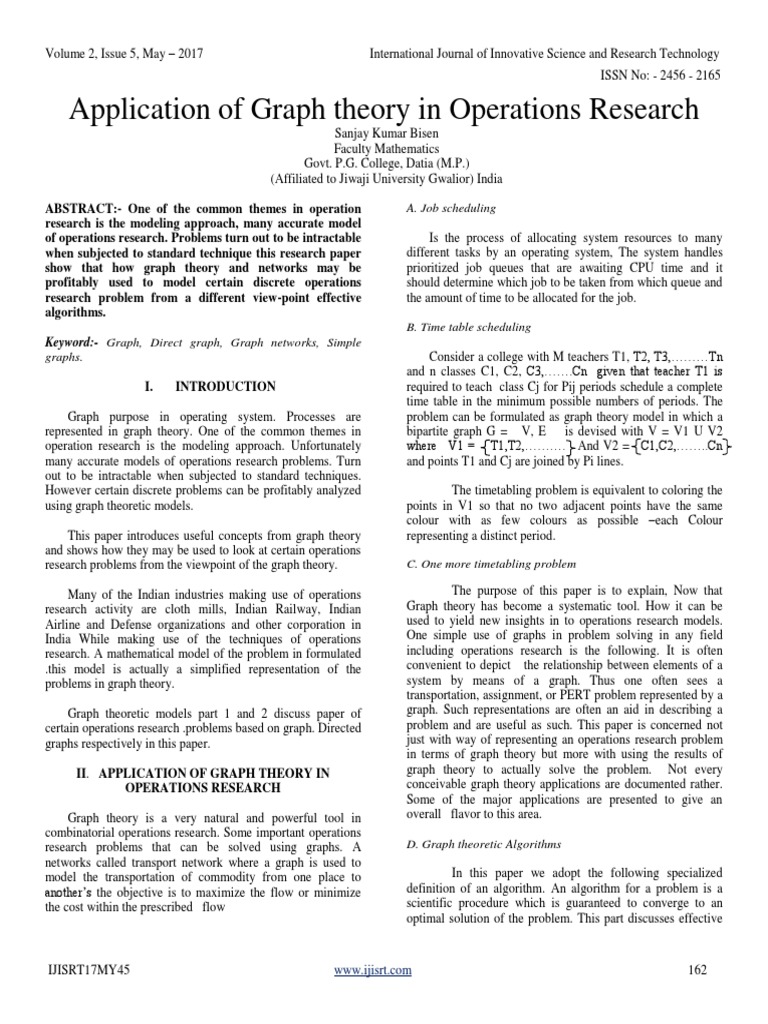 Application Of Graph Theory In Operations Research Vertex Graph 5820