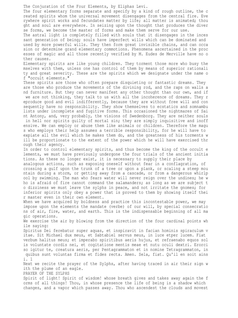 Element Spirits Prayers | PDF | Religious Belief And Doctrine | Mythology