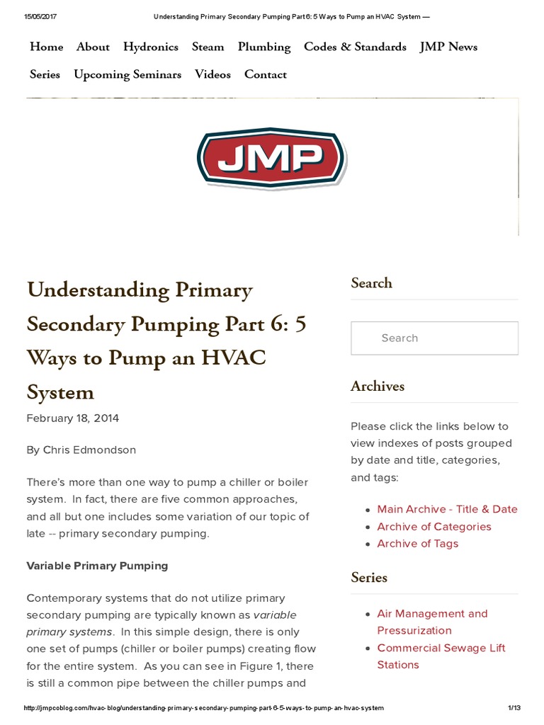 Understanding Primary Secondary Pumping Part 6 5 Ways To Pump An Hvac