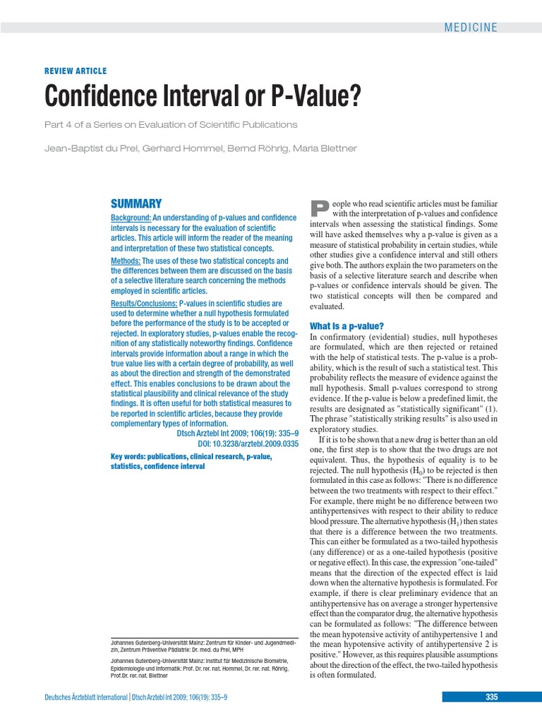 Confidence Interval or P-Value? | Download Free PDF | P Value | Confidence Interval
