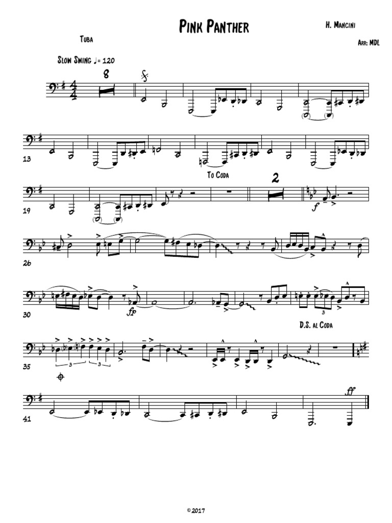 Pink Panther - Tuba | PDF