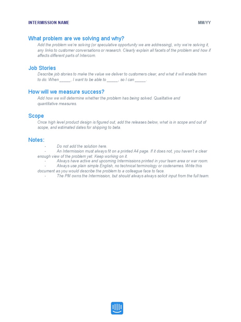 Intermission Template | PDF