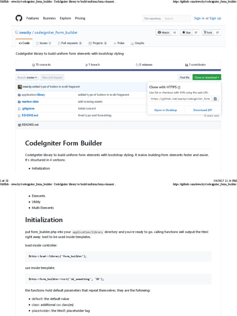 Codeigniter - Form - Builder - CodeIgniter Library To Build Uniform Form Elements With Bootstrap ...