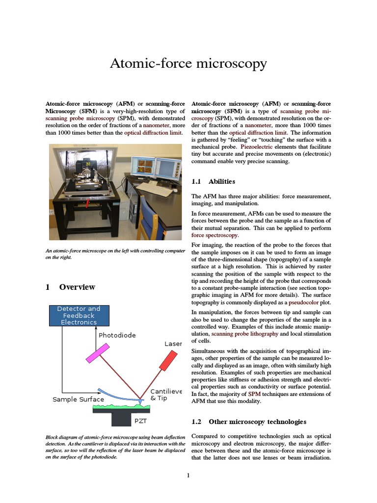 Atomic-Force Micros | Download Free PDF | Microscopy | Chemical Product ...