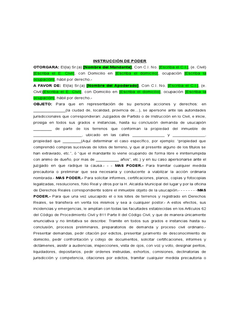 Demanda De Usucapion Ordinaria Pdf Demanda Judicial Información