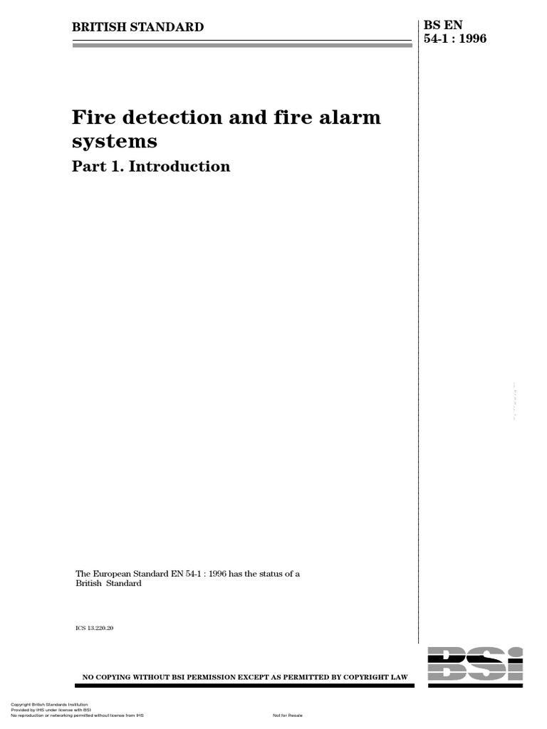 BS en 54-1 PDF | PDF | Detector (Radio) | Smoke