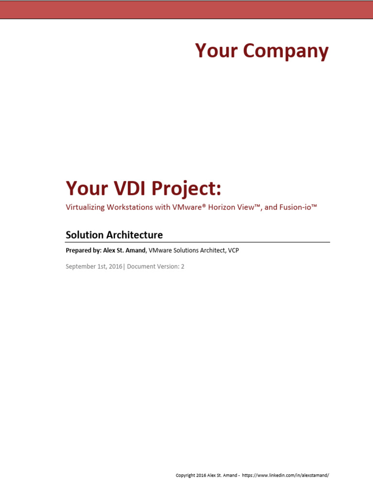 Example VDI Solution Architecture | PDF | Desktop Virtualization | V Mware