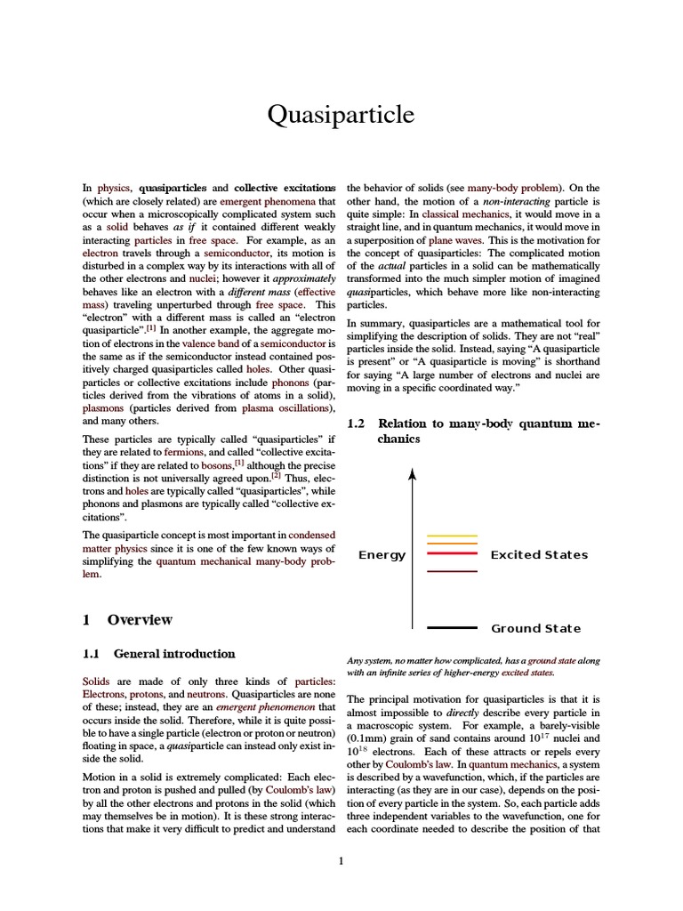 Quasi Particle | PDF | Modern Physics | Phases Of Matter