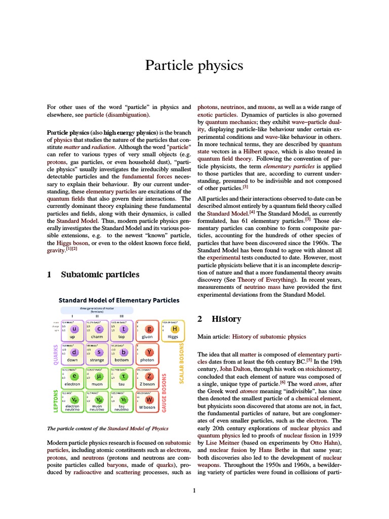 Particle Physics | PDF | Particle Physics | Standard Model