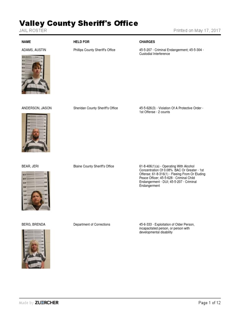 Jail Roster 2017-05-17 08.15.45 | PDF | Probation | Driving Under The ...
