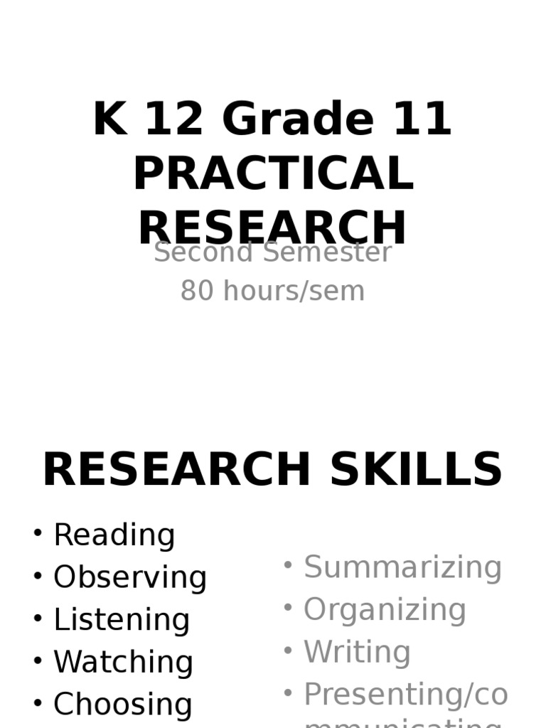 Grade 11 Practical Research Overview | PDF | Quantitative Research ...