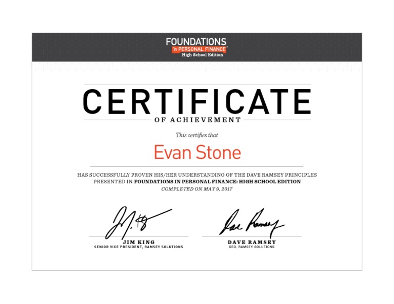 Foundations Certificate Evanstone | PDF