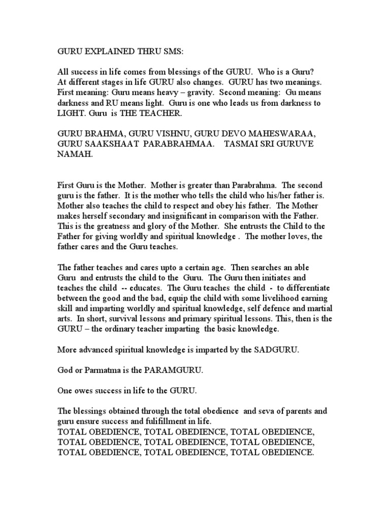 GURU Explained | PDF | Guru | Religious Belief And Doctrine