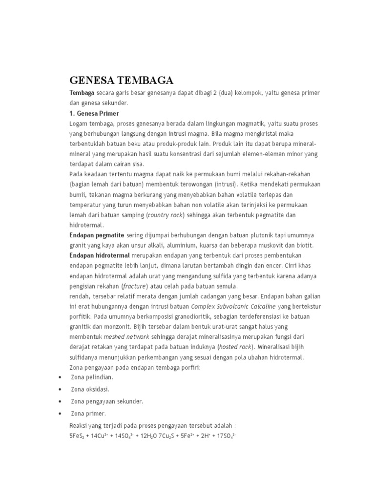 GENESA TEMBAGA Dan NIKEL | PDF