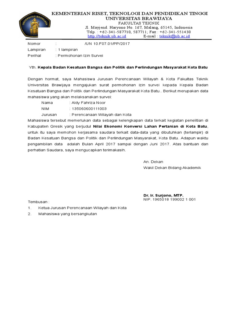 Surat Bakesbang Aldy | PDF