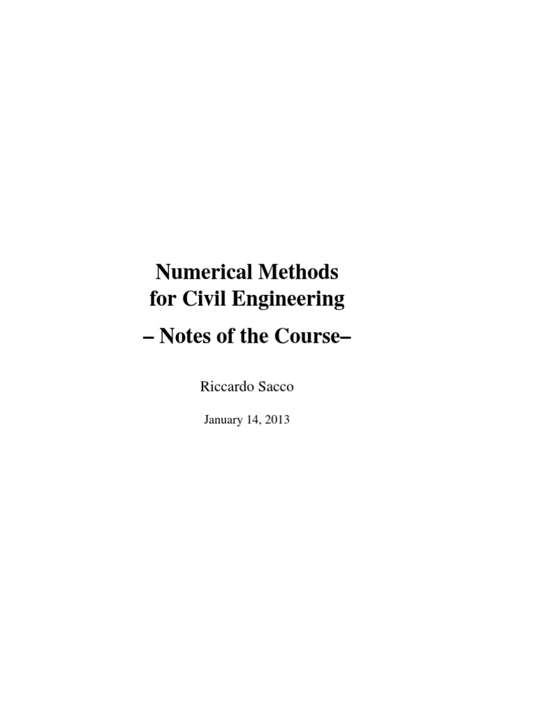 Numerical Methods in Civil Engineering | PDF | Numerical Analysis ...
