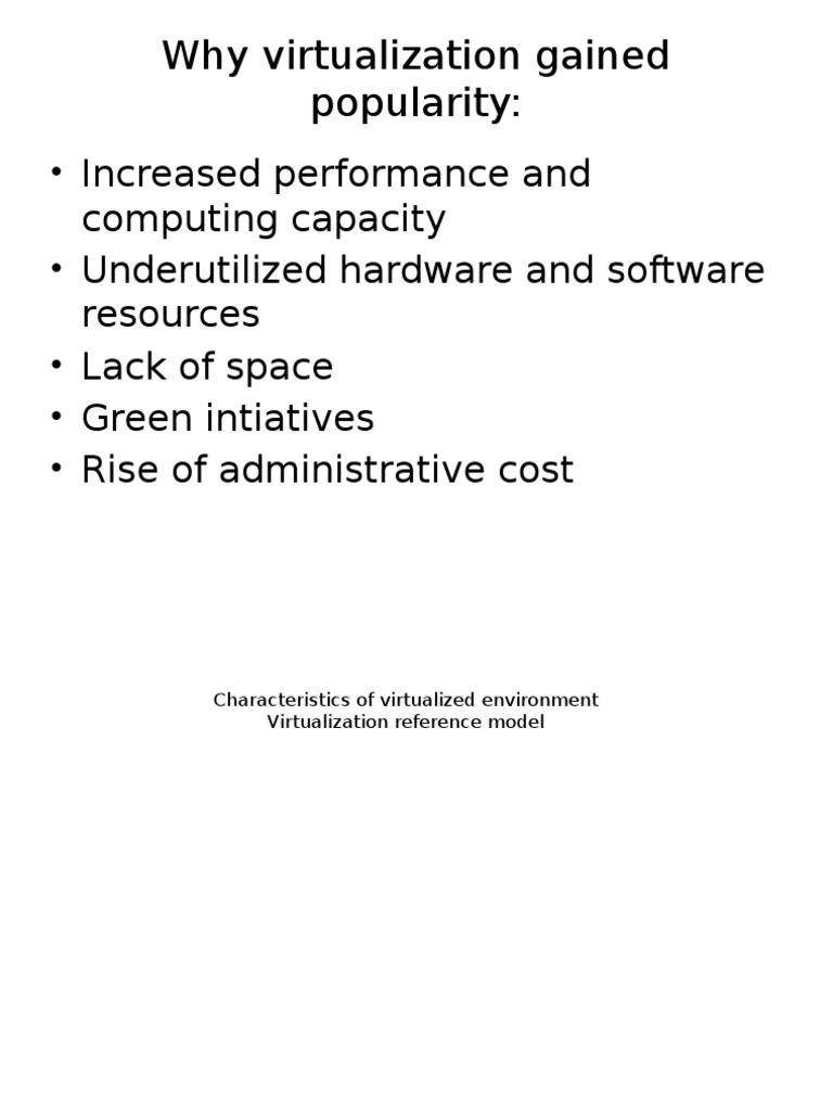 Characteristics Of Virtualized Environment Pdf Virtual Machine Virtualization