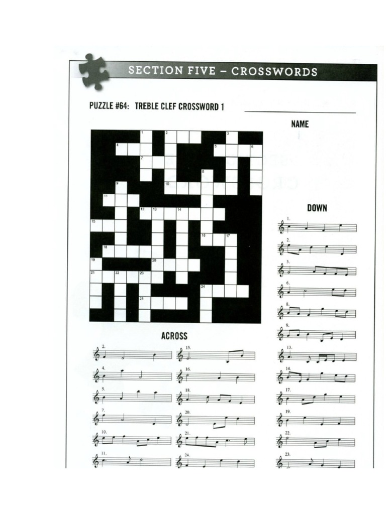 Treble Clef Crossword | PDF