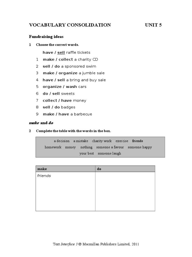 3º Vocabulary Unit 5 | PDF