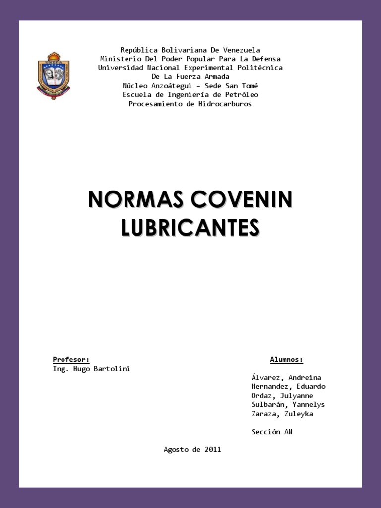 Normas Covenin y Astm 1 PDF | PDF | Destilación | Lubricante
