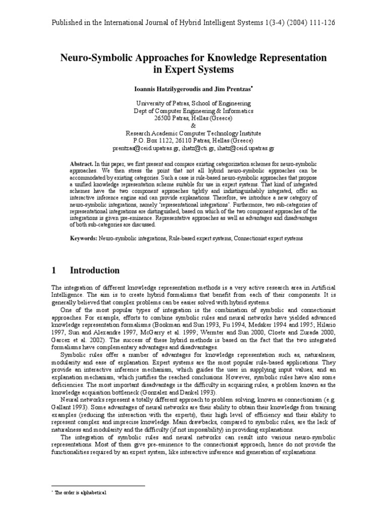 Neuro-Symbolic Approaches For Knowledge Representation in Expert ...