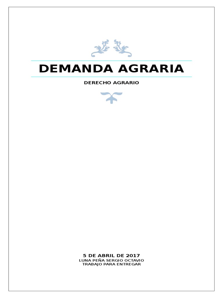 Demanda Agraria | PDF | Demanda judicial | Información del gobierno
