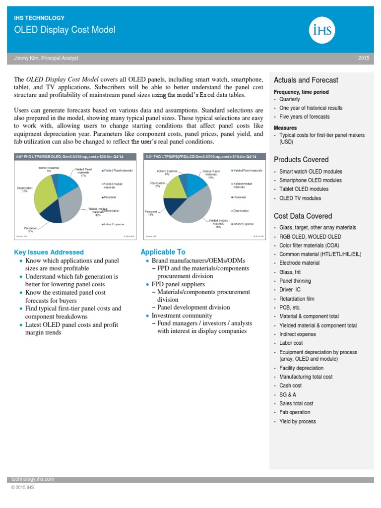 Abstract Oled Display Cost Model PDF | PDF | Oled | Samsung