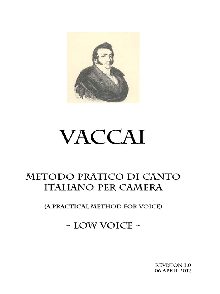 Vaccai Method Low Voice r1.0 | PDF | Consonant | English Language