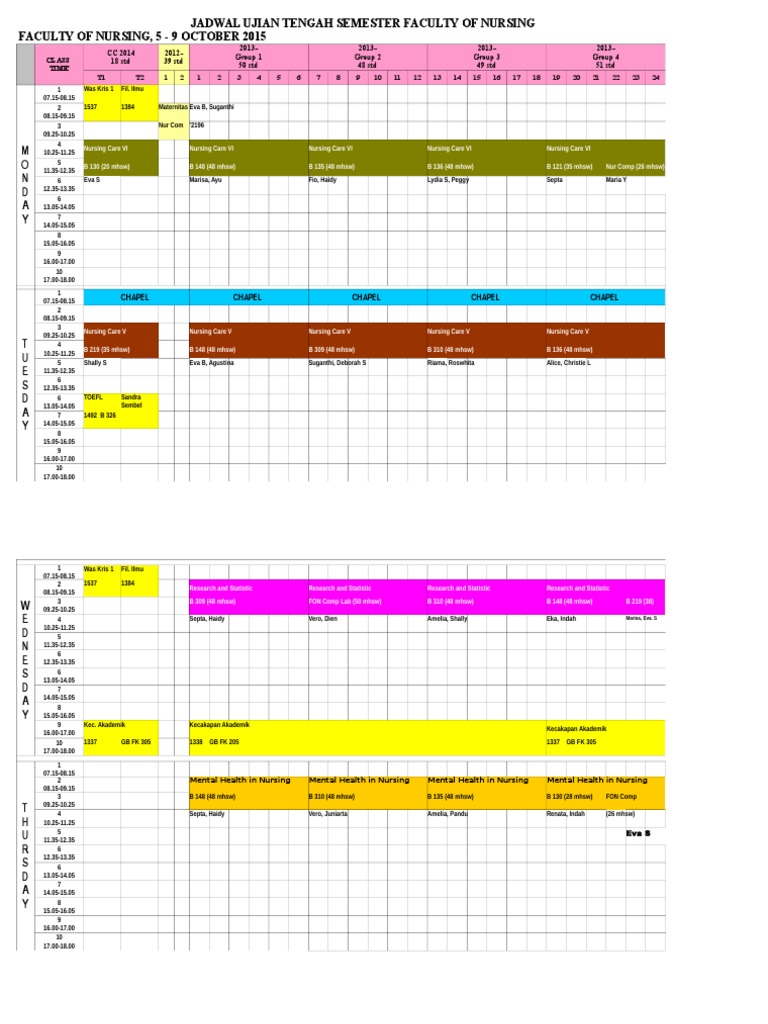 FON Schedule - Mid Test | PDF