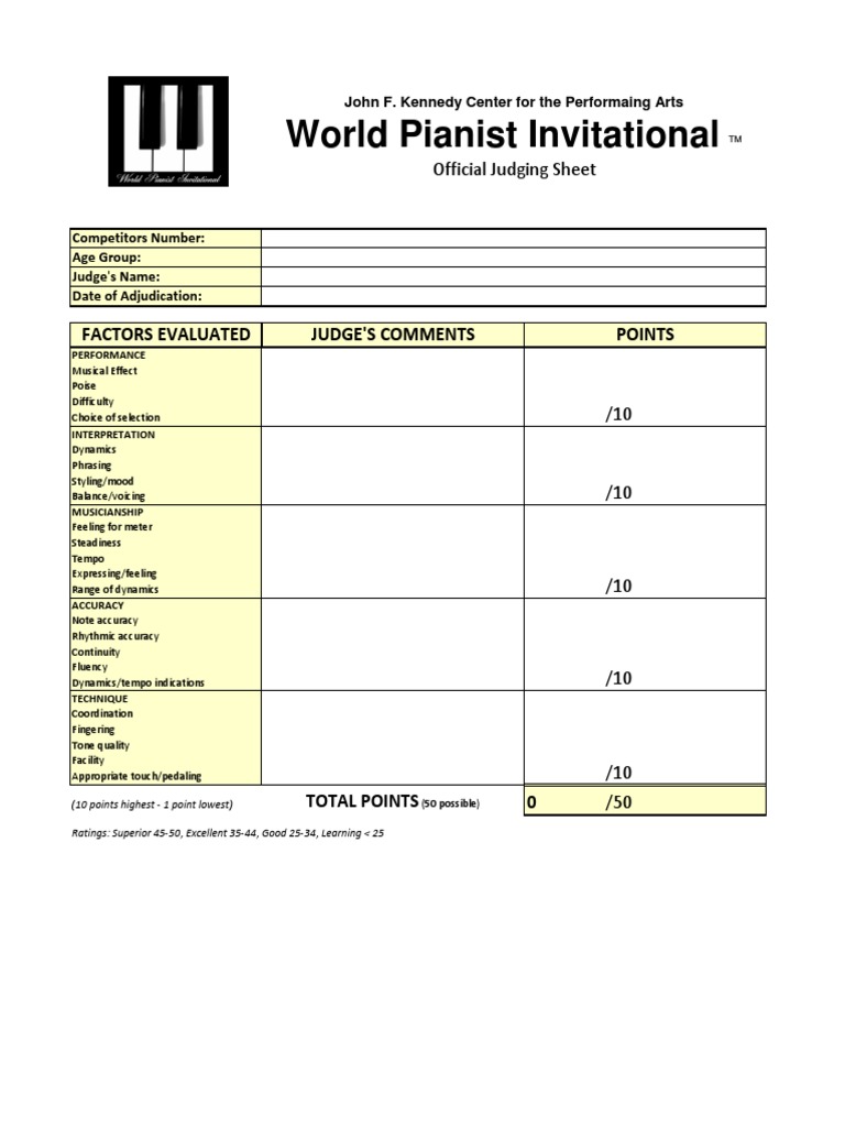 Judging Sheet | PDF