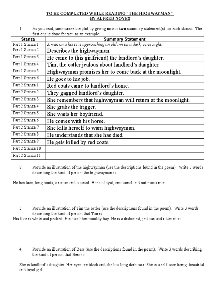 Highwayman Assignment | PDF