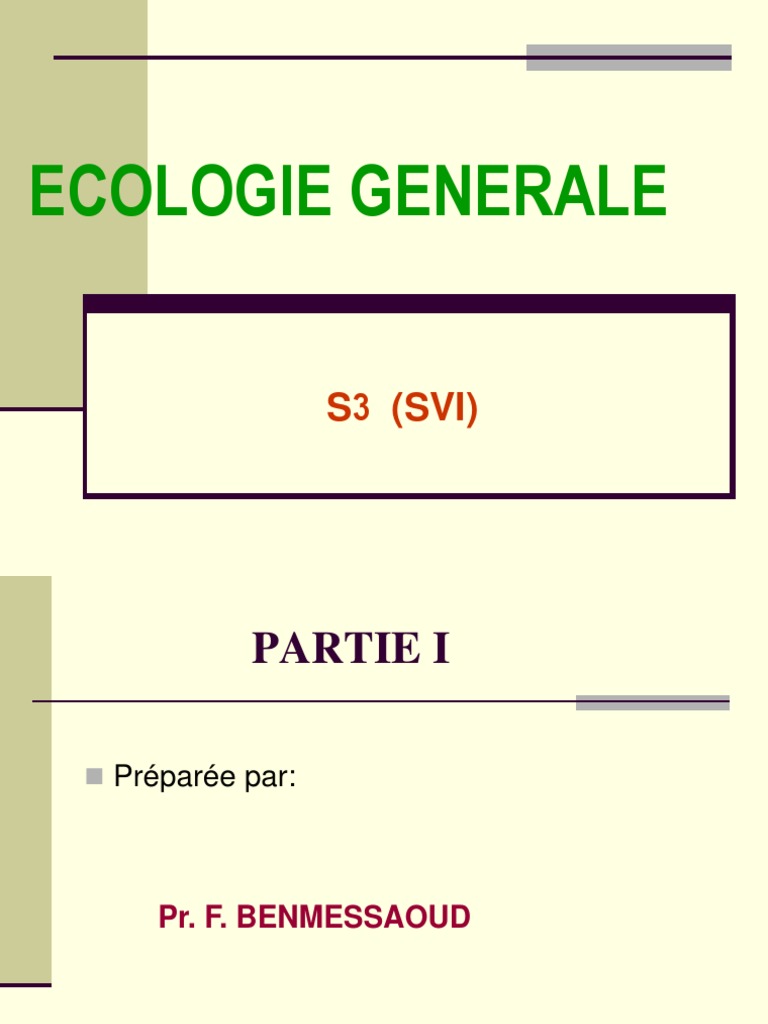 ECOLOGIE+GENERALE.pdf | Niche écologique | Écologie