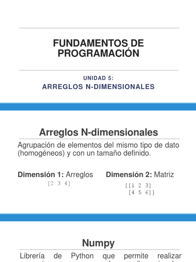 Arreglos N Dimensionales | PDF | Matriz (Matemáticas) | Estructura de ...