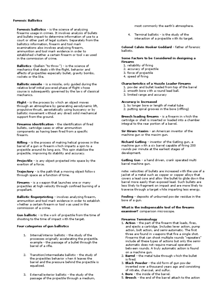 Forensic ballistics analysis | PDF | Cartridge (Firearms) | Firearms
