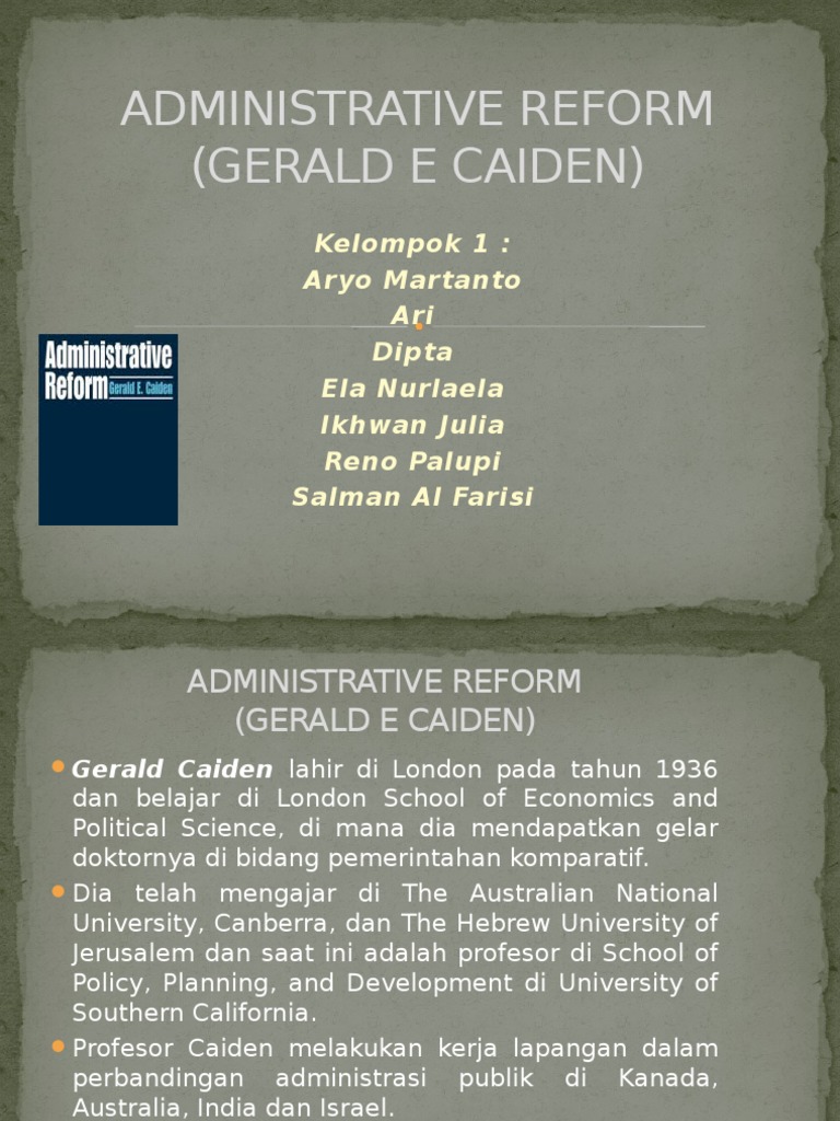Administrasi Reform (Gerald E Caiden) 2 | PDF