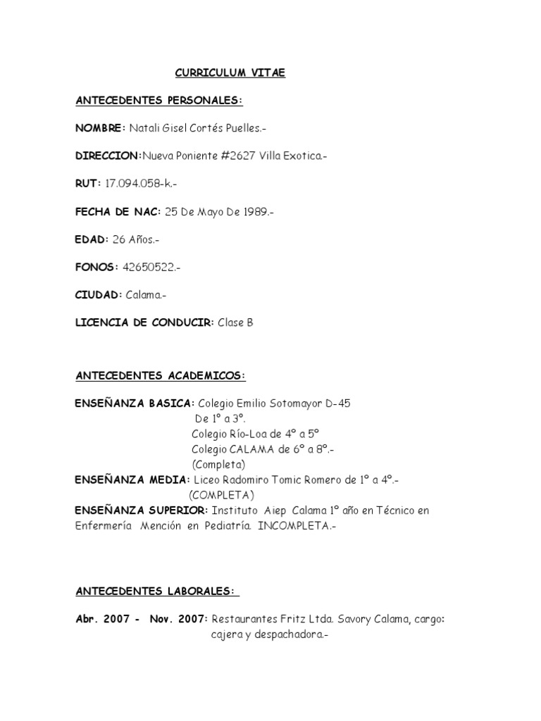 CV - Natali (1) - 1 | PDF CV - Natali (1) - 1 | PDF