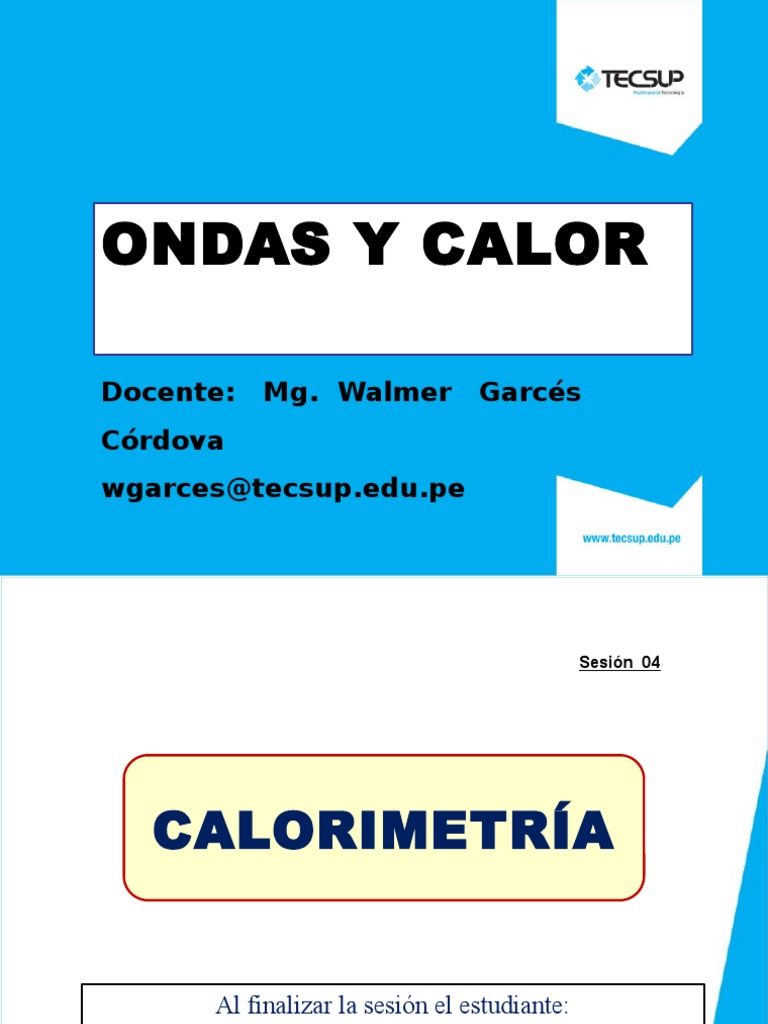 Calorimetría PPT | PDF | Caloría | Calor