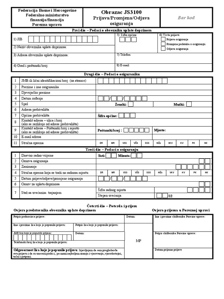 JS Obrazac 3100 PDF | PDF
