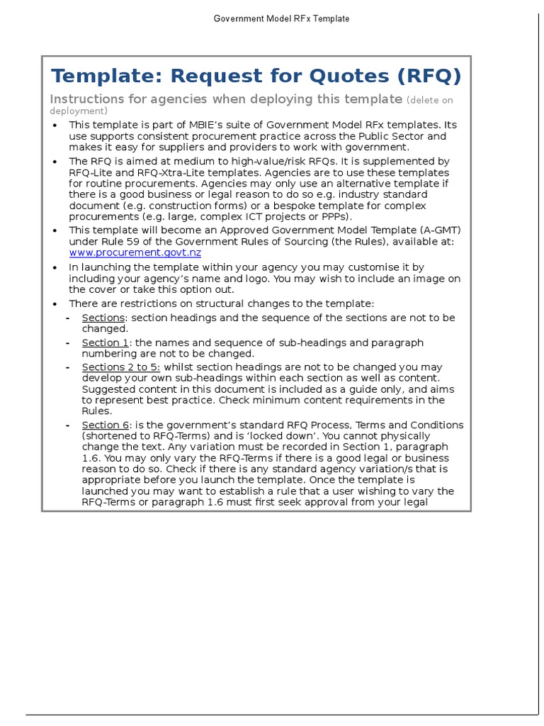GM-RFX RFQ Template | PDF | Procurement | Specification (Technical ...