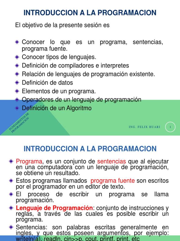 Elementos de Un Programa | Programa de computadora | Lenguaje de ...