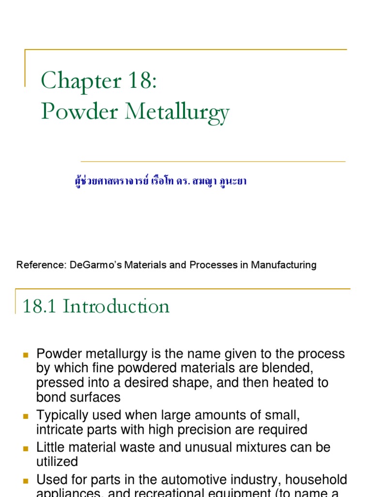 Powder Metallurgy | PDF | Sintering | Forging