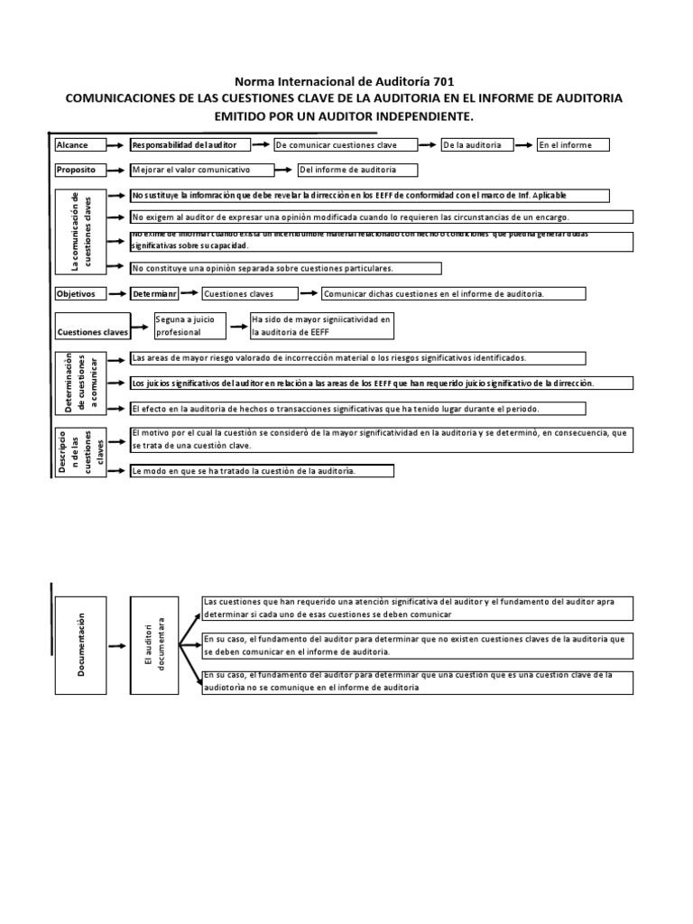 Cuadro Sinoptíco NIA 701 | Contralor | Auditoría financiera