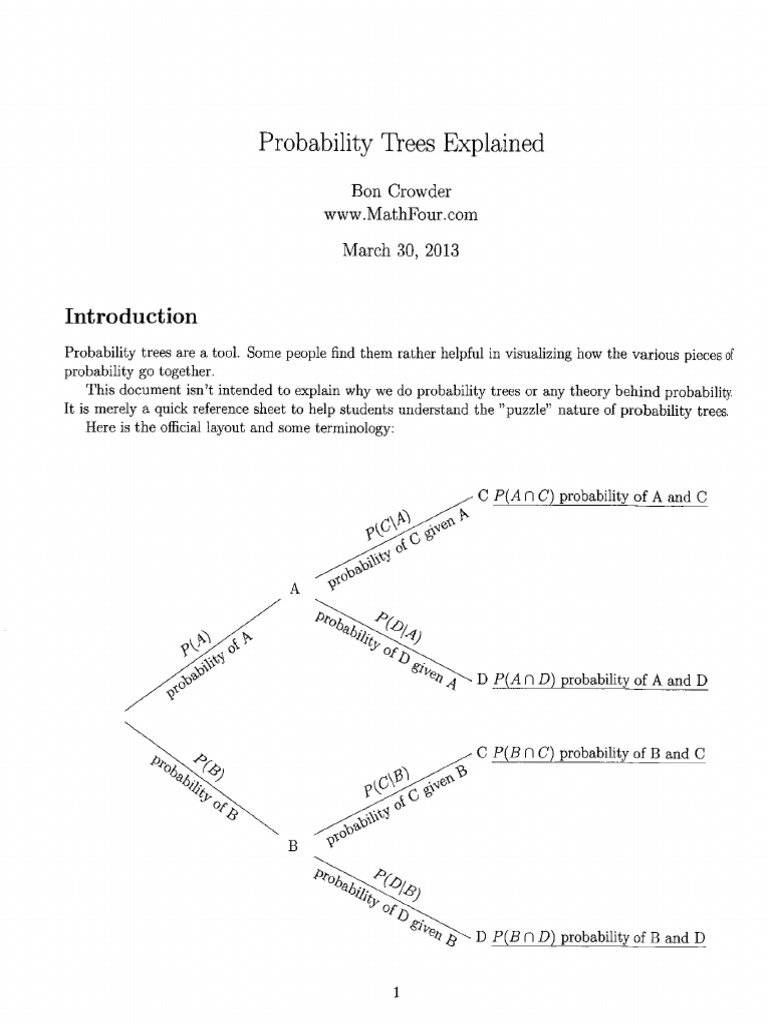 Conditional Probability Tree Diagrams Explained | PDF