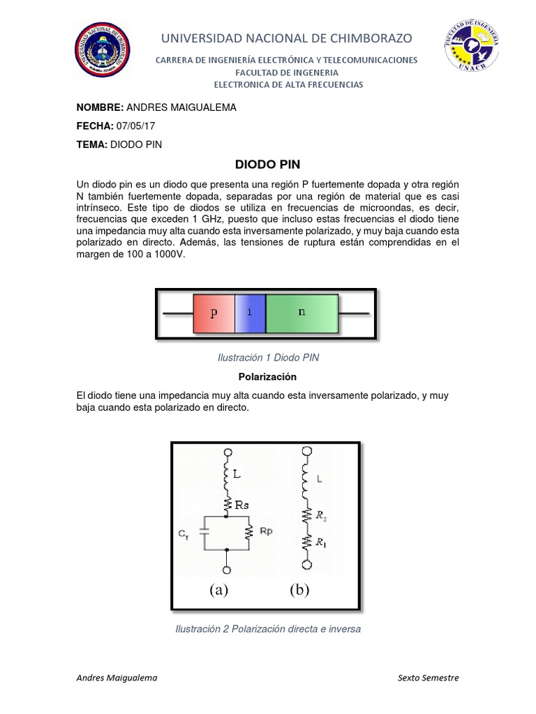 Diodo PIN | PDF | Diodo | Ingenieria Eléctrica