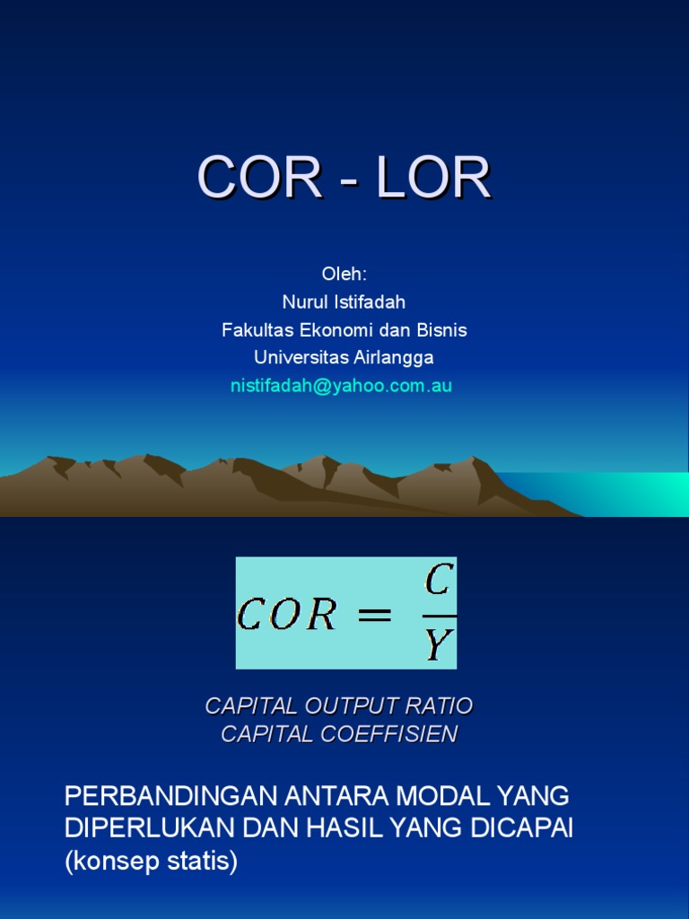 Analisis COR/ICOR dan Investasi Jatim | PDF