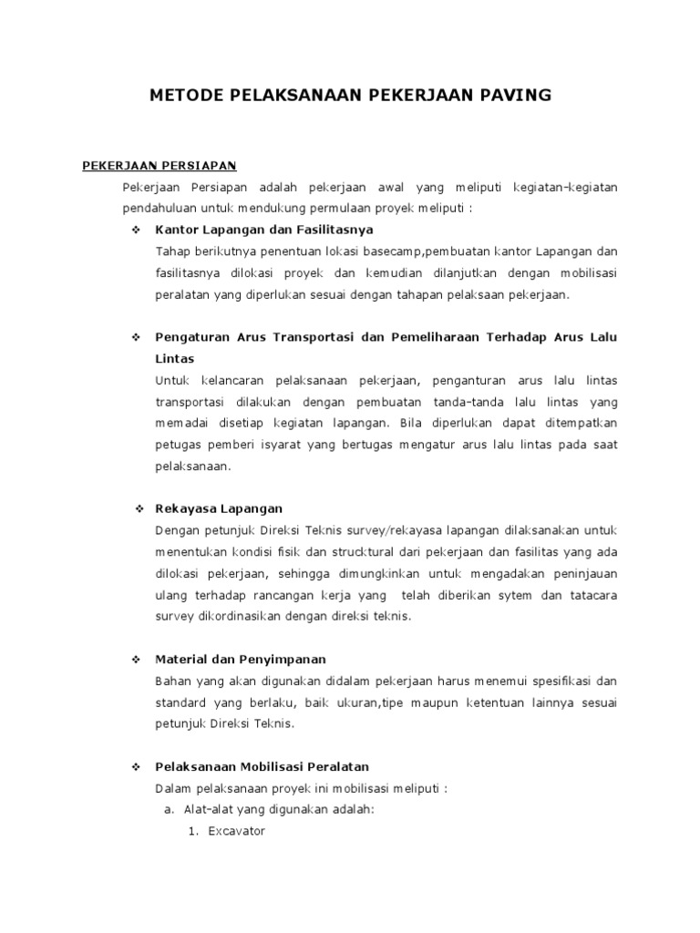 Metode Pek Paving PDF | PDF