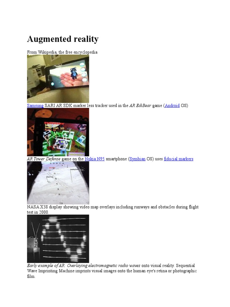 Augmented Reality | PDF | Augmented Reality | Virtual Reality