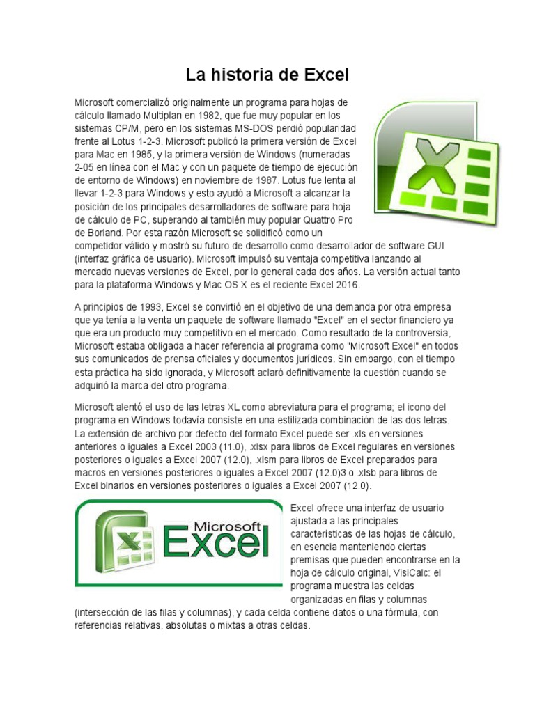 La Historia de Excel | Microsoft Excel | Microsoft